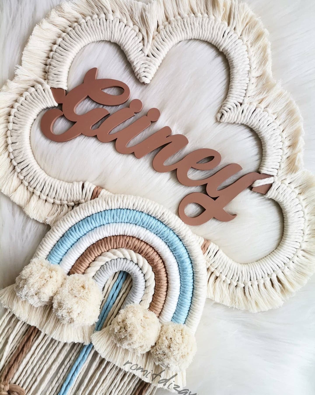 Personalized Macrame Door Sign, Newborn Name Sign, Boho Nursery Decor ...