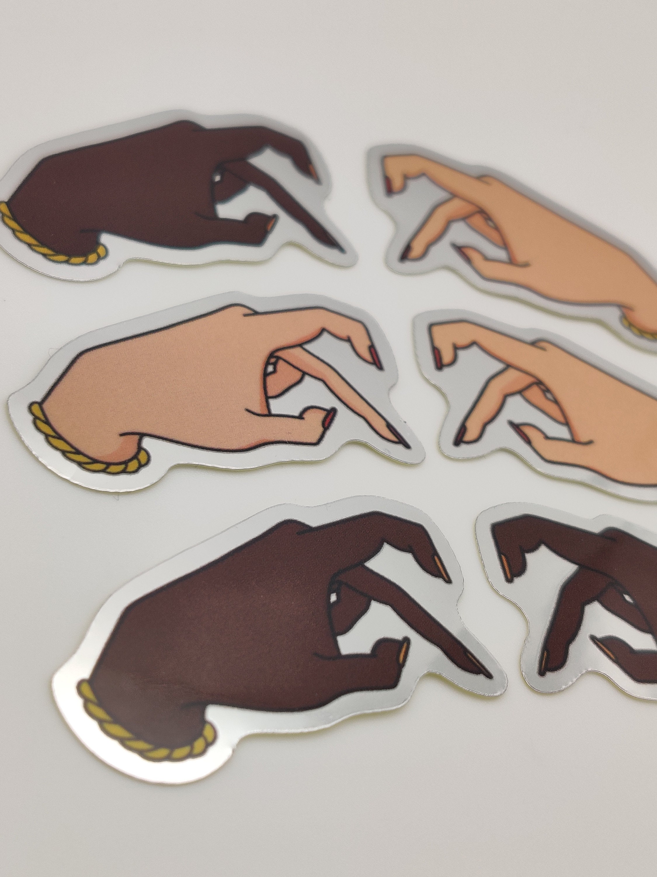 Sticker heart With Fingers Mirror Vinyl Stickers 2 Shades of Your ...