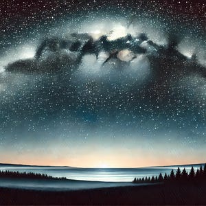 Cosmic Nightscape PNG JPG Files, Starry Night Sky, Milky Way, Swirling ...