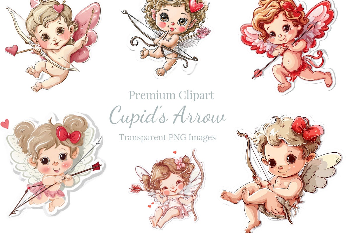 Cupid's Arrow, Valentine's Day Clipart, Love Clipart, Digital ...