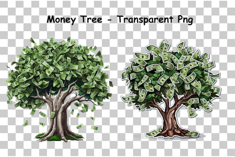 Money Tree Clipart Pack, Money Tree Graphics Clipart, Commercial Use ...