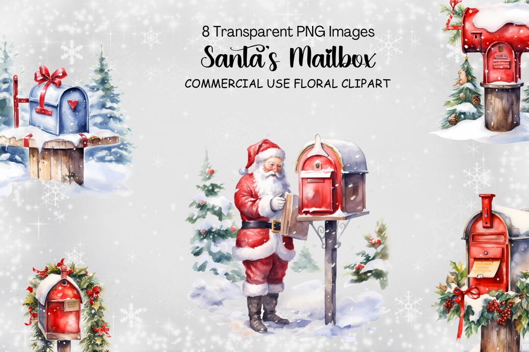Santa's Mailbox , Winter Mailbox Clipart Christmas Clipart PNG ...