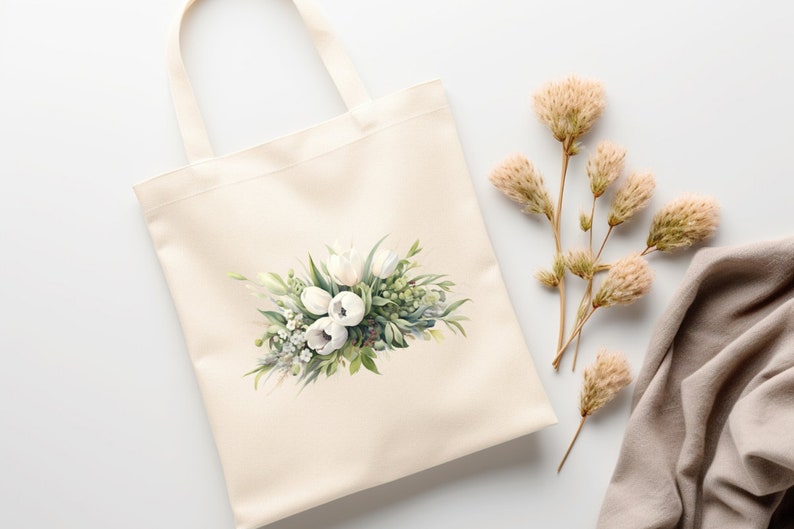 Hushed Ivory Breeze Flower Clipart, White Tulips Floral Clipart, Commercial Use, Flower Png ...