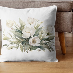 Hushed Ivory Breeze Flower Clipart, White Tulips Floral Clipart, Commercial Use, Flower Png ...