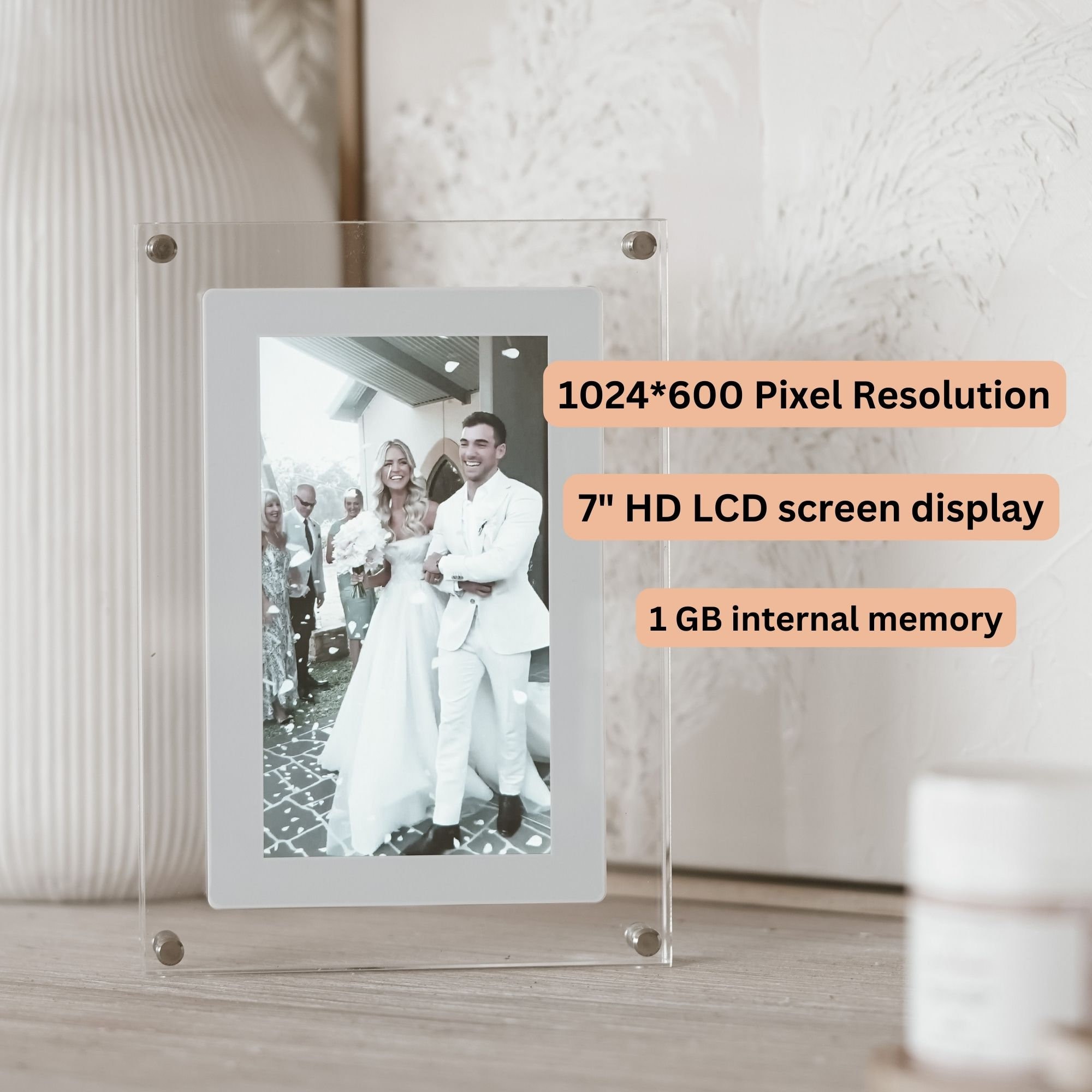 Acrylic Motion Video Frame Full HD| 7" Inch Video Picture Frame ...