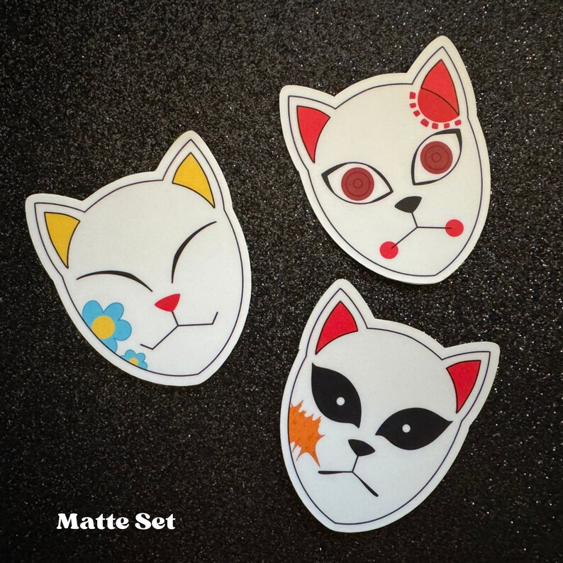 Kitsune Mask Demon Warding Sticker • Anime Oni Fox - Etsy