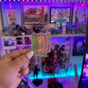 AOT Scouts Regiment Pink Holographic Sticker - Etsy