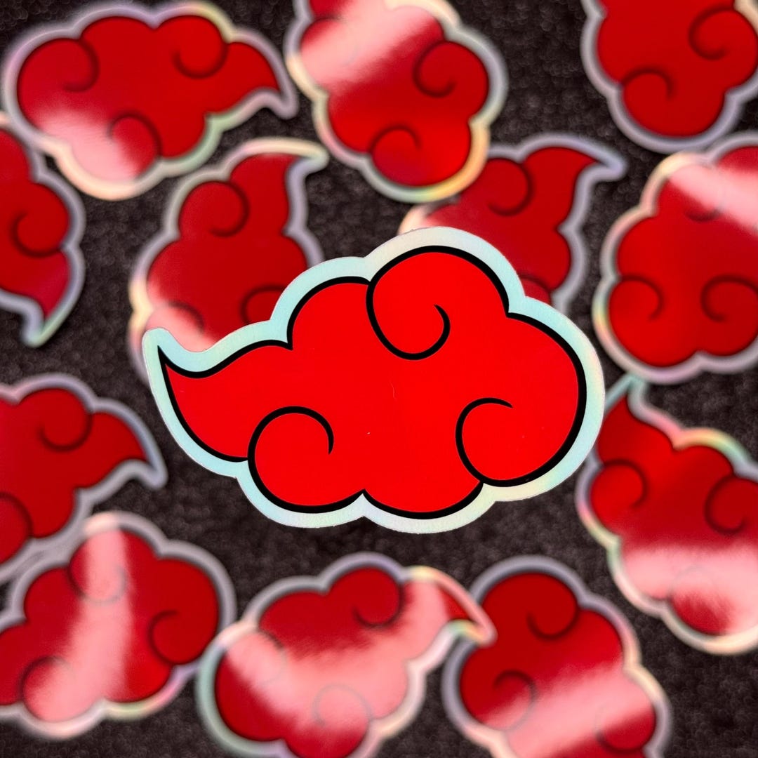 Anime Cloud Ninja Shinobi Sticker • Red or Pink Holographic Shimmery - Etsy