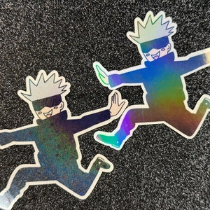 Gojo Hehe Frolicking JJK Sticker • Chibi Running Anime - Etsy