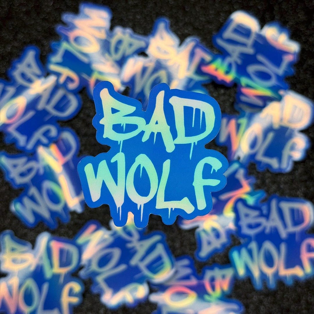 Bad Wolf DW Holographic Sticker • Who Graffiti Rose Tyler Allons-y - Etsy