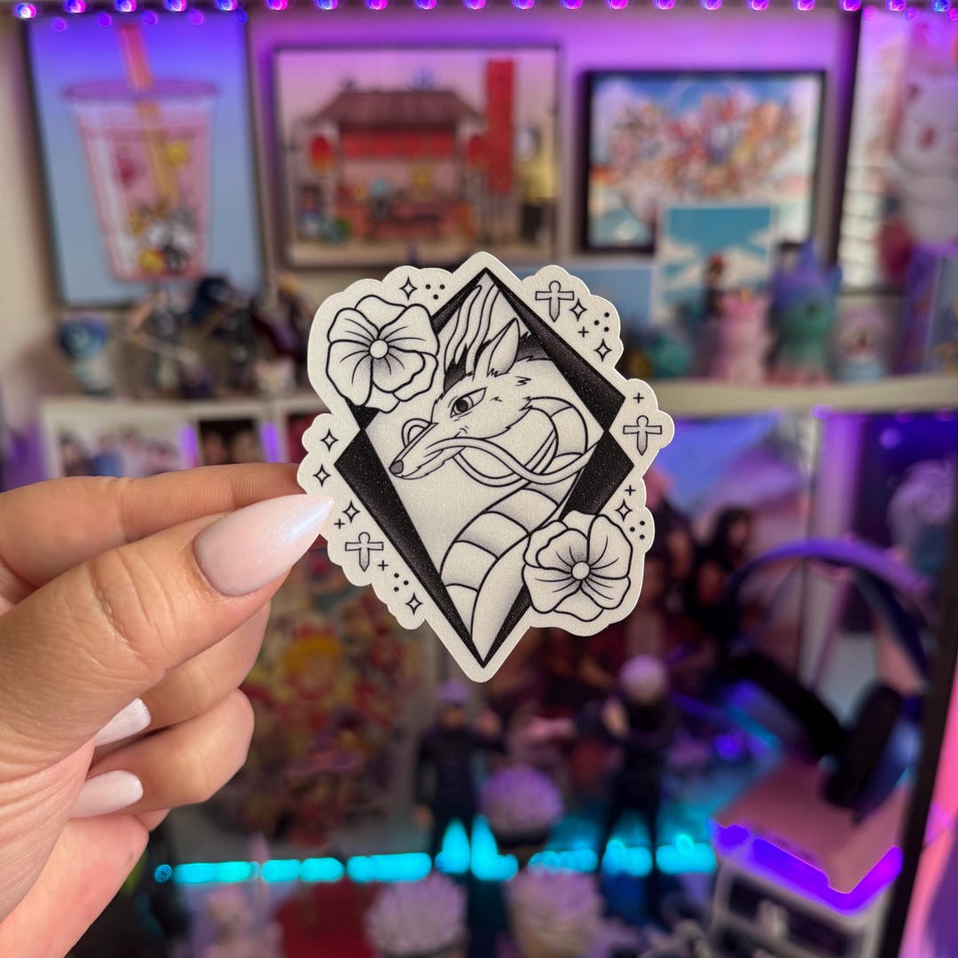 Noodle Dragon Spirit Anime Sticker • Texture Glitter Laminated ...