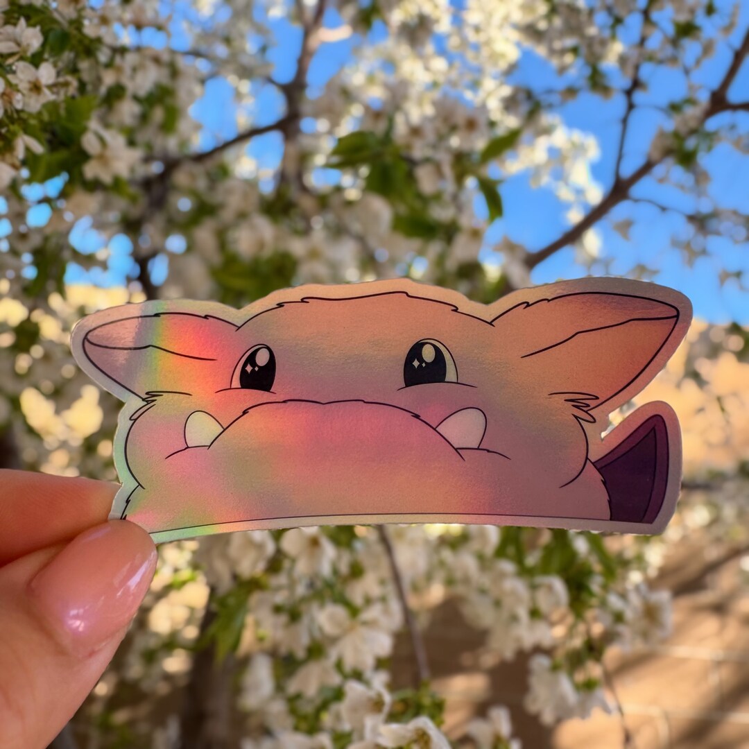 Mog Peeker Holographic Sticker - Etsy