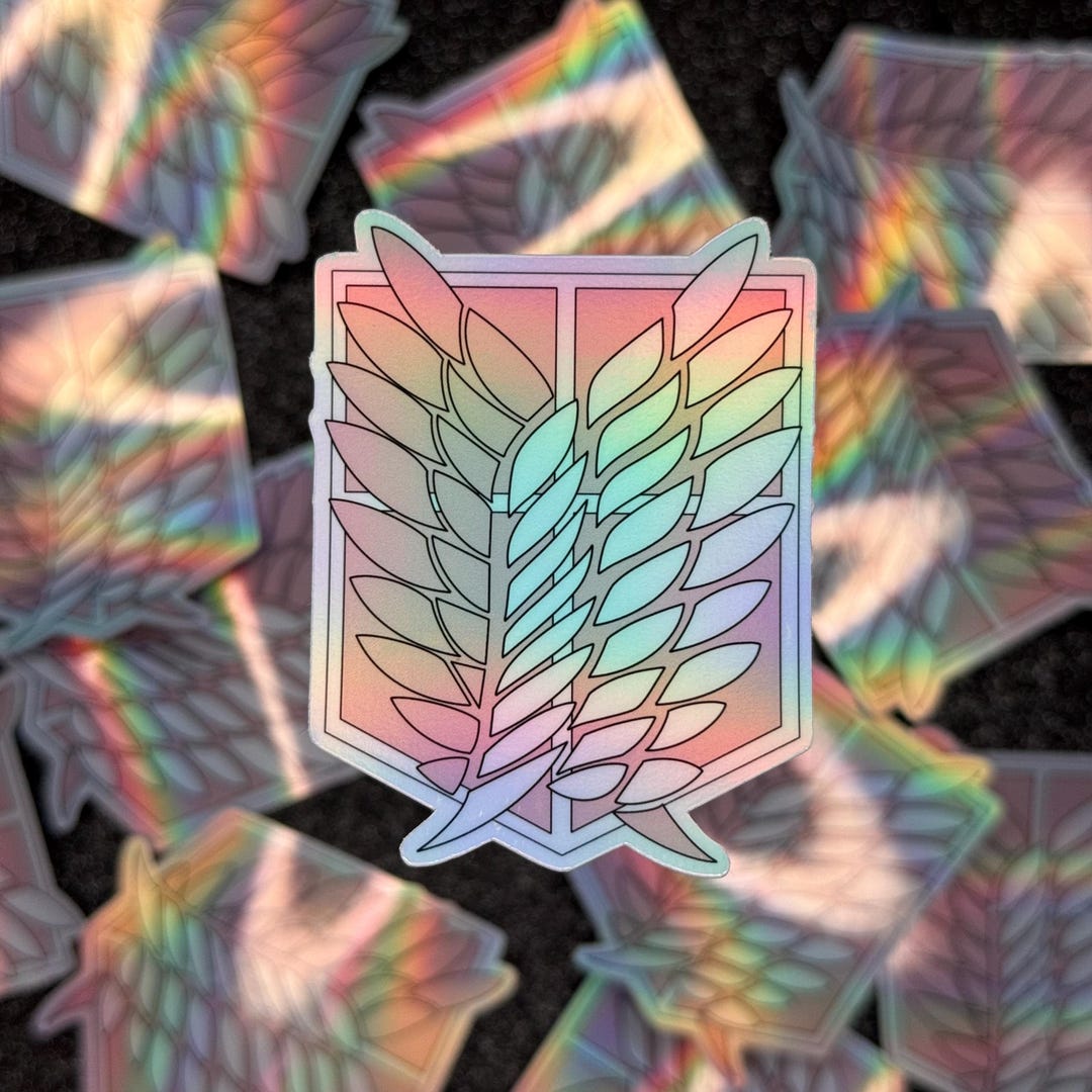 AOT Scouts Regiment Pink Holographic Sticker - Etsy