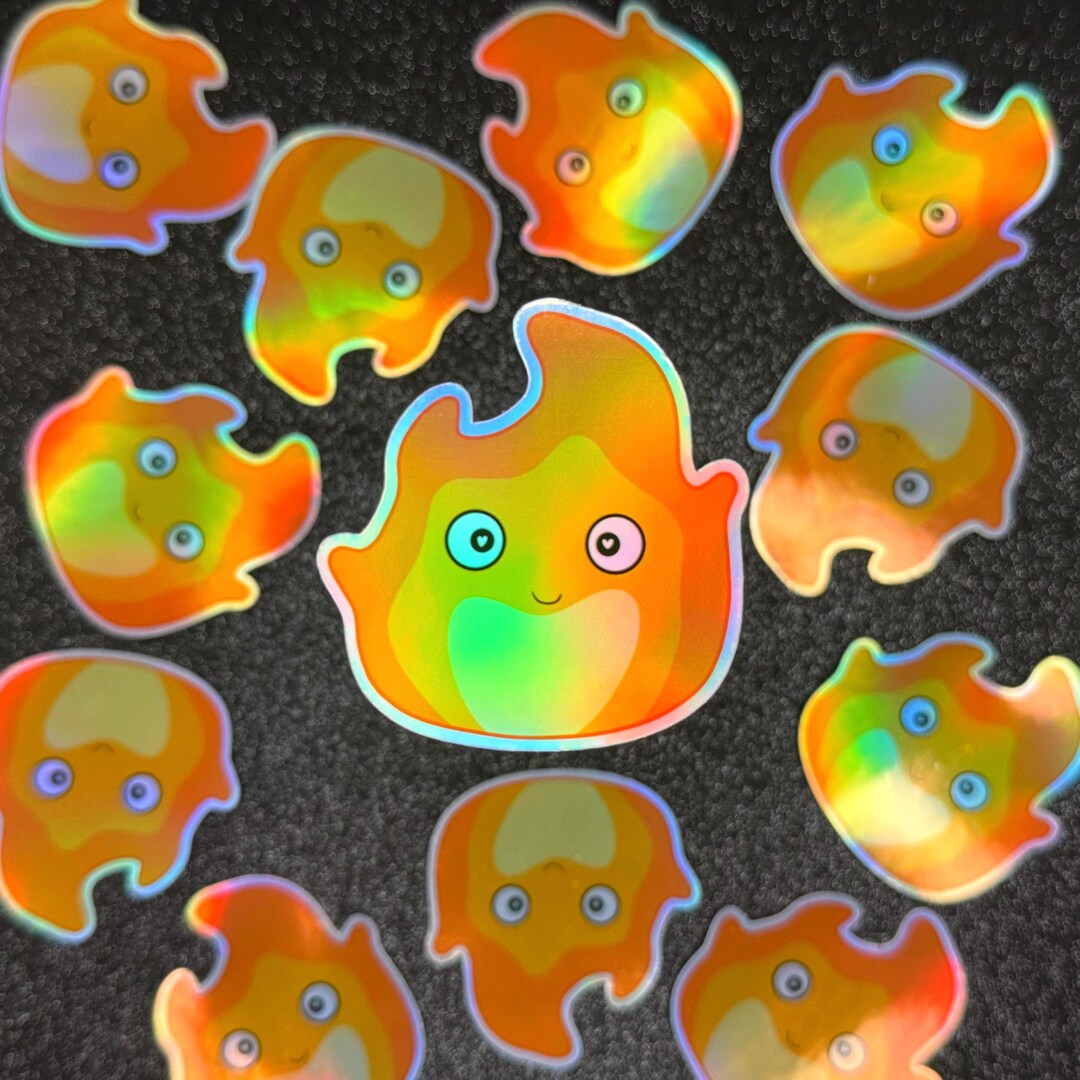 Fire Demon Calcifer Holographic Sticker • Howl’s Moving Castle HMC - Etsy