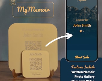 Memorial Webpage and QR Code Memorial Plaque for Loved One's Headstone ...