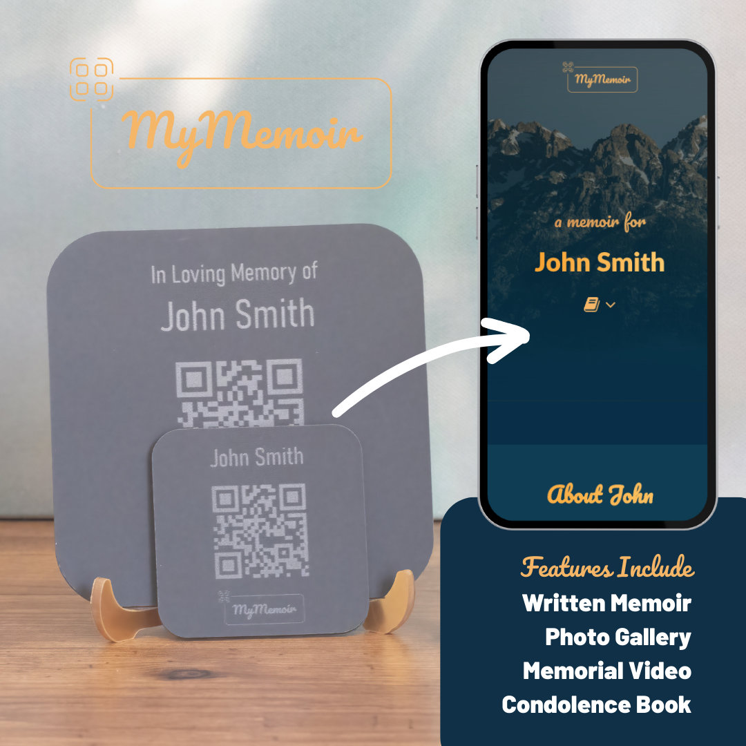 Memorial Webpage and QR Code Memorial Plaque for Loved One's Headstone ...