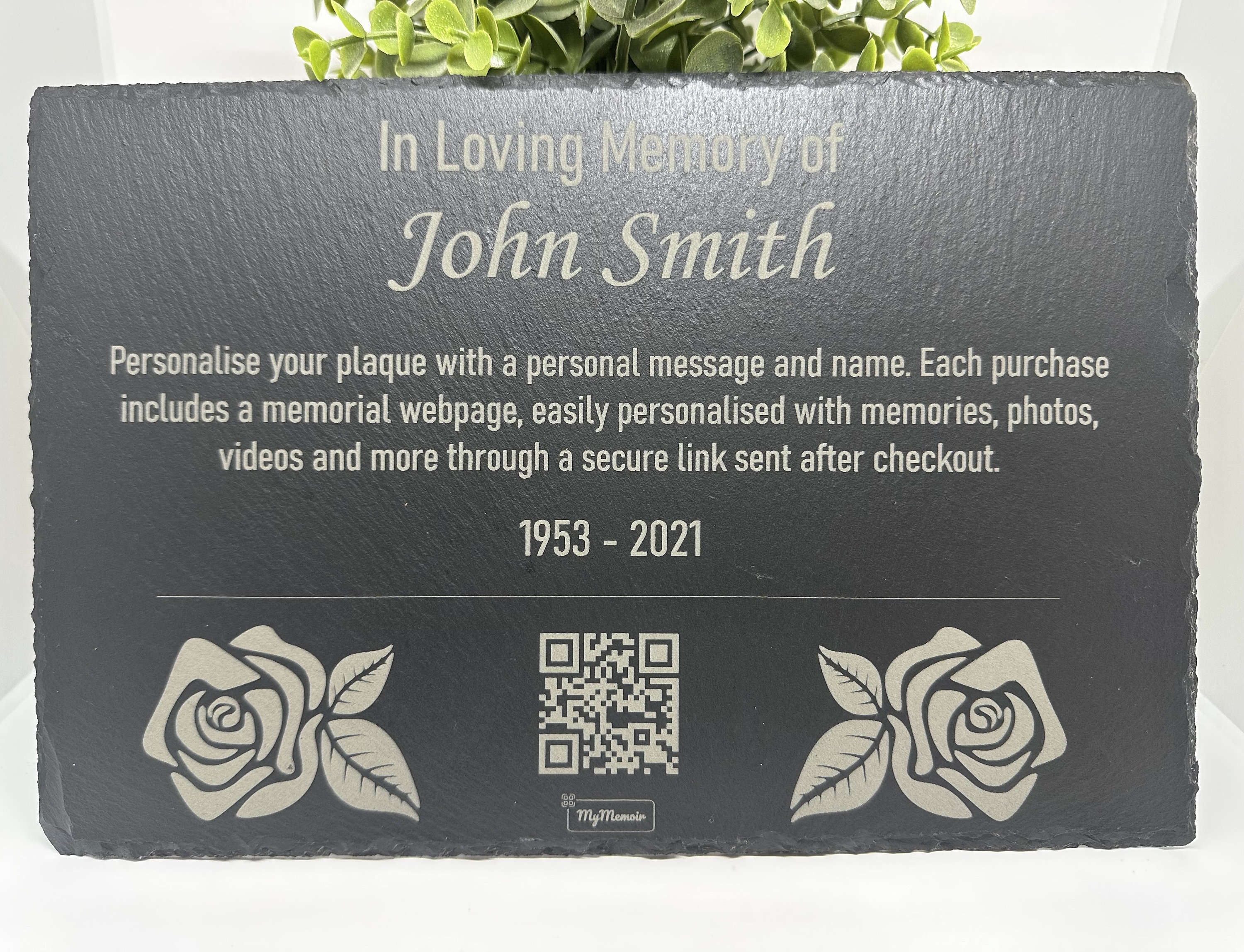 Memorial Webpage and QR Code Memorial Plaque for Loved One's Headstone ...