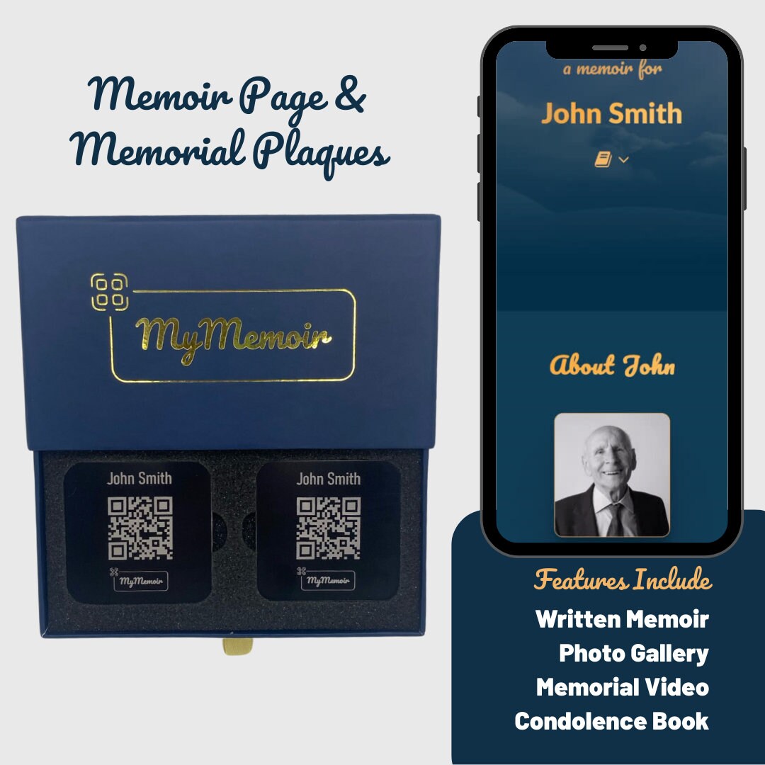 Memorial Webpage and Two QR Code Memorial Plaques for Loved One's ...
