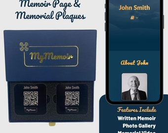 Memorial Webpage and QR Code Memorial Plaque for Loved One's Headstone ...