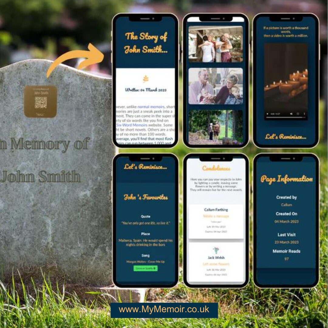 Memorial Webpage and QR Code Memorial Plaque for Loved One's Headstone ...