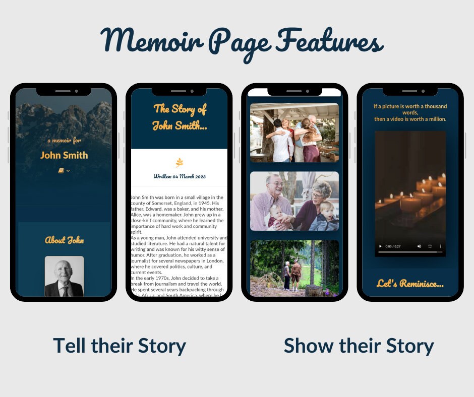 Memorial Webpage and QR Code Memorial Plaque for Loved One's Headstone ...