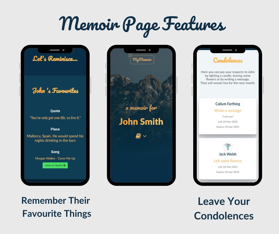 Memorial Webpage and QR Code Memorial Plaque for Loved One's Headstone ...