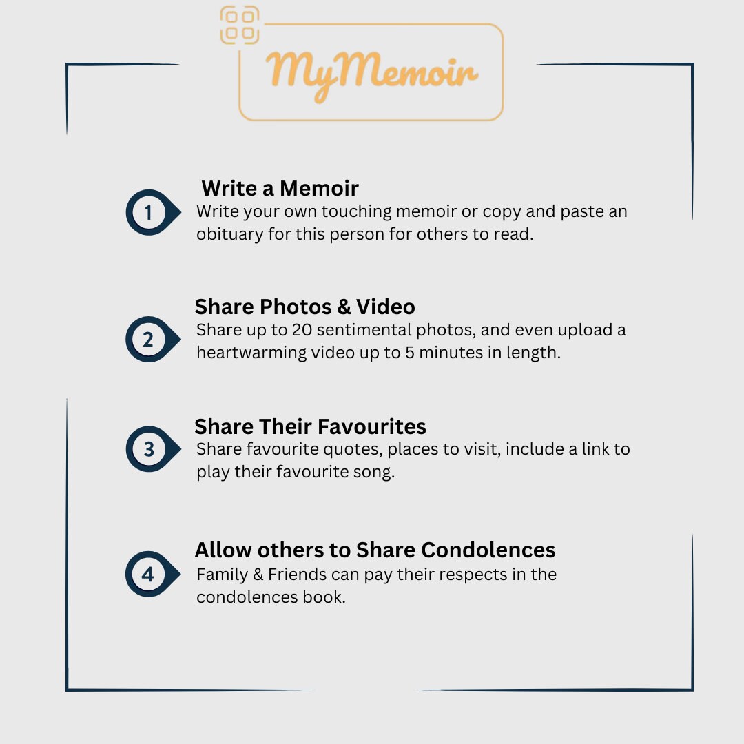 Memorial Webpage and QR Code Memorial Plaque for Loved One's Headstone ...