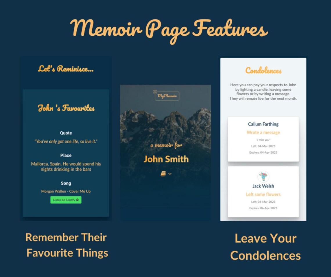 Memorial Webpage and QR Code Memorial Plaque for Loved One's Headstone ...