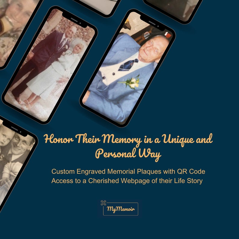 Memorial Webpage and QR Code Memorial Plaque for Loved One's Headstone ...