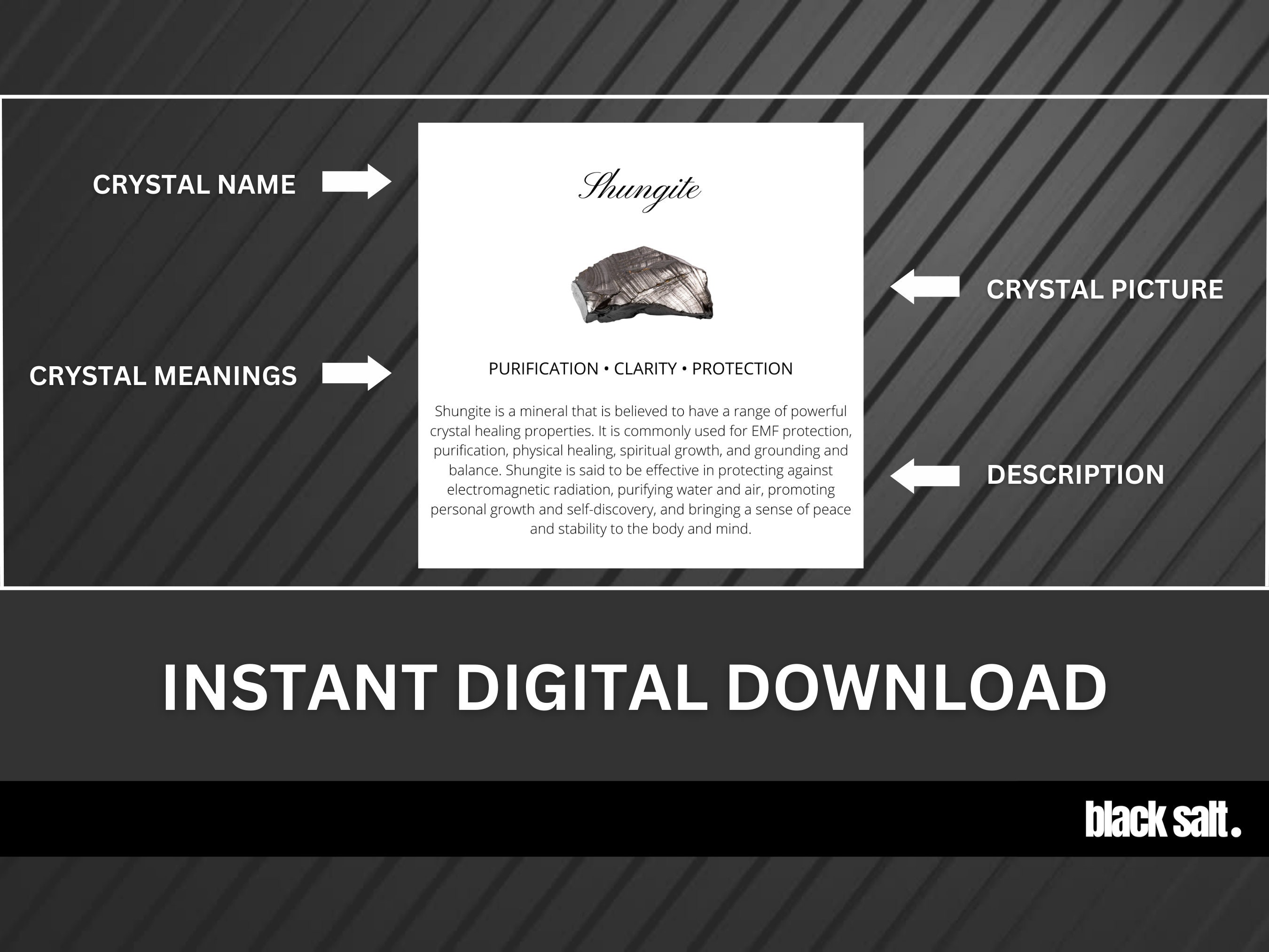 100 Printable Digital Crystal Meaning & Description Cards | Crystal ...