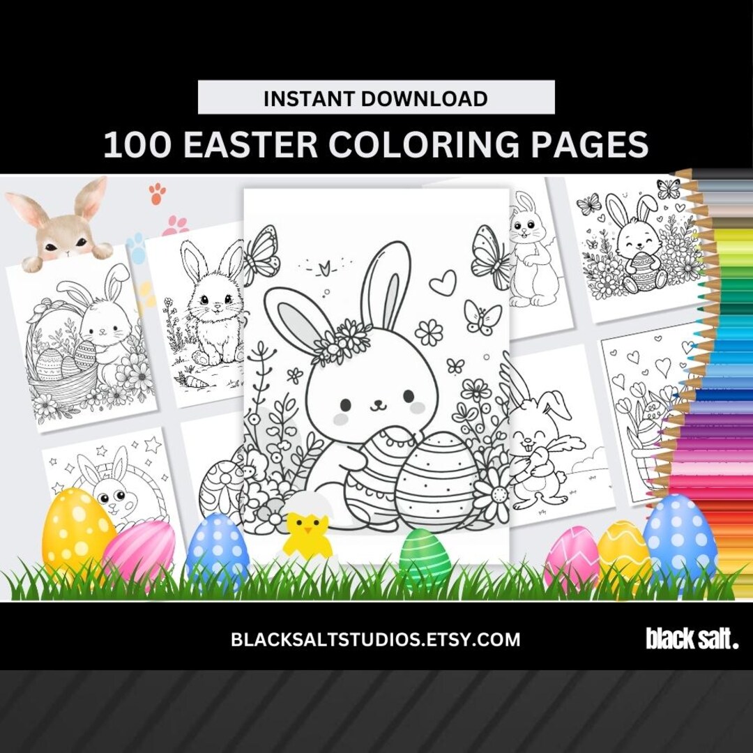 100 Easter Coloring Pages for Kids Toddlers Preschool Kindergarten ...