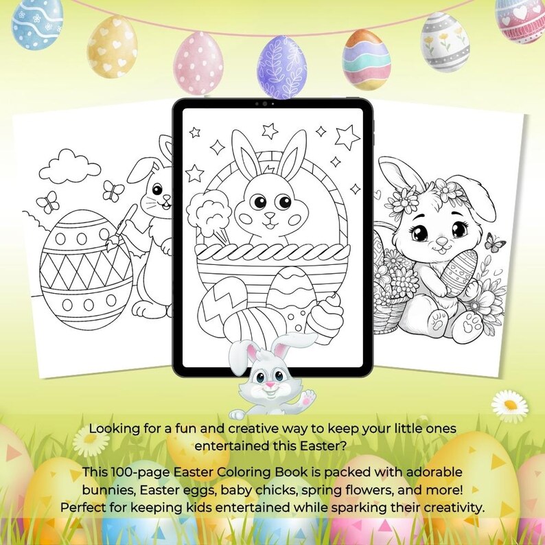 100 Easter Coloring Pages for Kids Toddlers Preschool Kindergarten ...