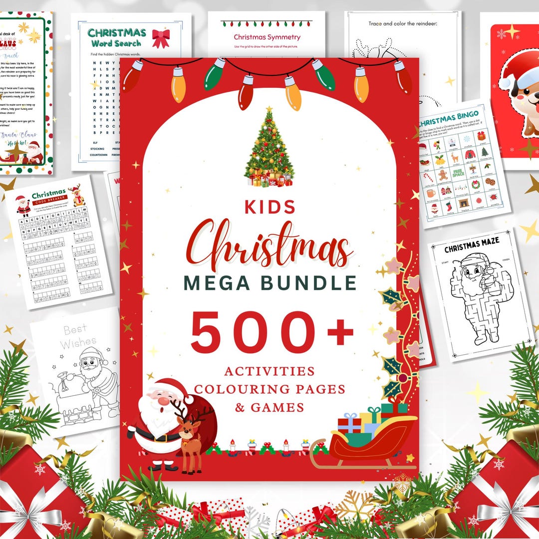 500+ Kids Christmas Mega Bundle Printable Fun Activities, Colouring ...