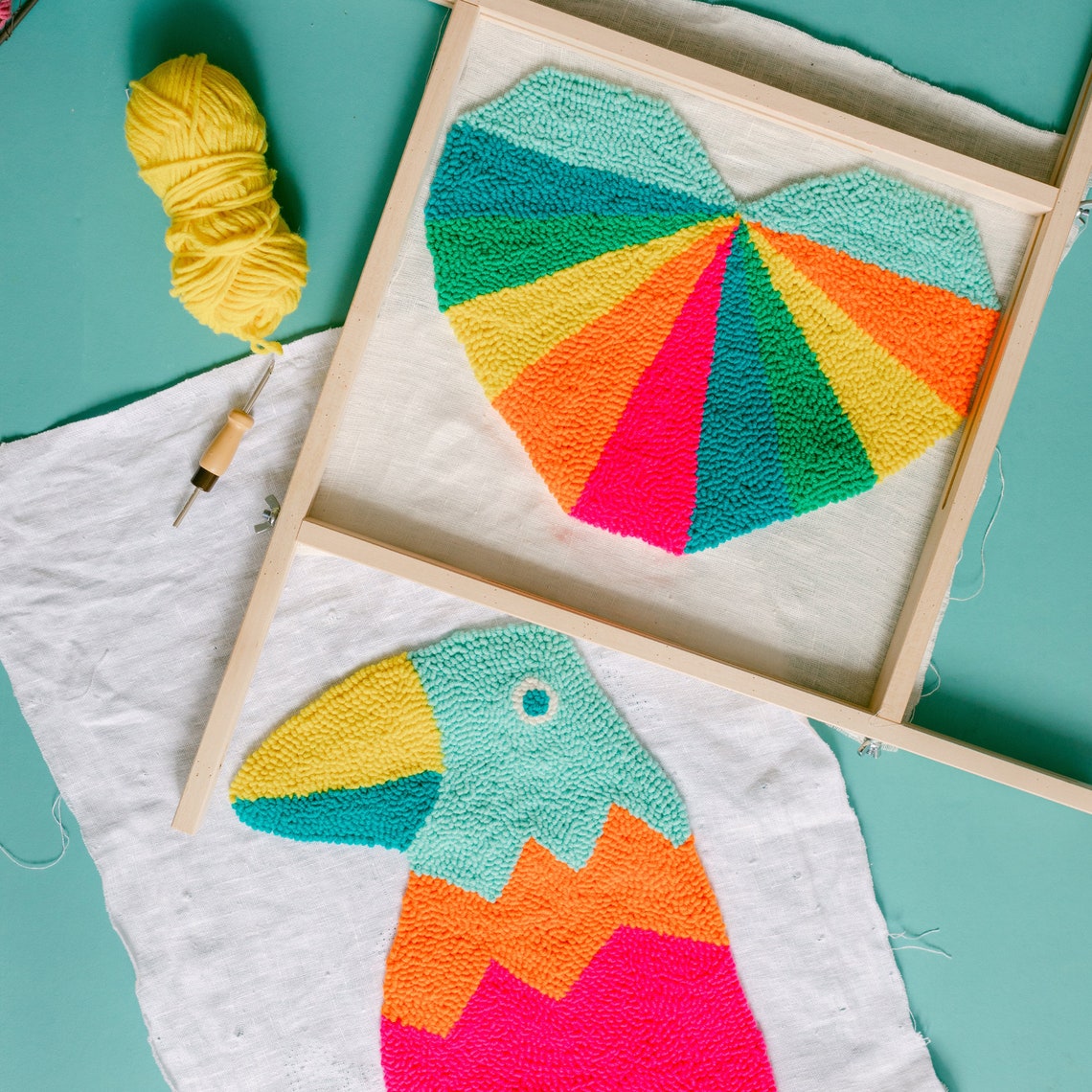 Toucan, Heart Pillows, Rug Hooking, Embroidery, Punch Needle Pattern ...