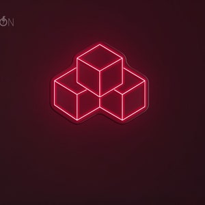 3D Cubes Neon Sign, Geometric Wall Decor, LED Cube Light, Cubes Neon ...