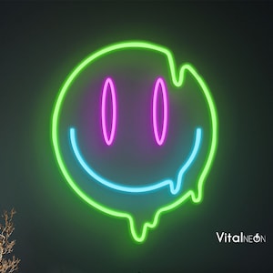 Smile Face Neon Sign, Emoji LED Light, Emoji Neon Art, Night Light for ...