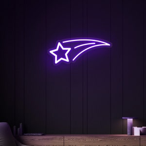Shooting Star Neon Sign, Star Neon Sign, LED Star Light for Kids Room ...