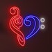 Music Note Neon Sign, Music Note LED Light, Heart Note Wall Art, Music ...
