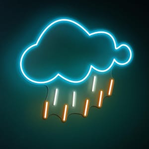 Raining Cloud Neon Sign, Raining Cloud Light, Raining Cloud LED Neon ...