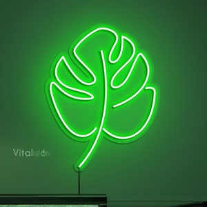 Leaf Neon Sign Monstera LED Art Wall Decor Plant Room Home Bedroom ...