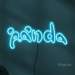 Panda Neon Sign, Panda Logo LED Light, Panda Logo LED Neon Art, Eye ...