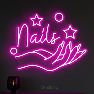 Nail Neon Sign LED Light Salon Wall Art Beauty Studio Manicure Shop ...