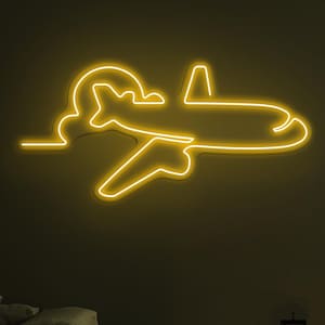 Airplane LED Neon Sign, Kids Room, Travel Decor - Etsy
