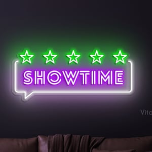 Showtime LED Neon Sign, Custom Neon Light, Lounge Decor Sign, Home ...