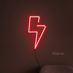 Lightning Bolt Neon Sign, USB Powered LED Wall Decor - Etsy