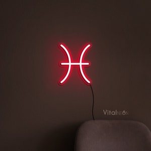 Pisces Neon Sign, Zodiac Horoscope Wall Decor, Astrology Birthday Gift ...