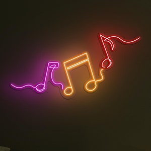 Music Notes Neon Sign, Music Notes LED Light, Melody LED Neon Art ...