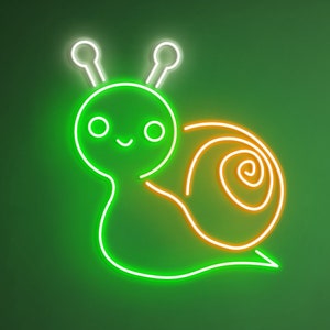 Snail Neon Sign, Cute Snail LED Neon Light, Snail Neon Art, Snail Wall ...