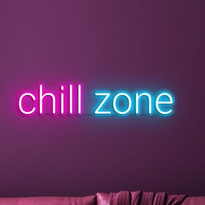 Chill Zone Neon Sign, Chill Zone LED Sign, Custom Neon Light for Home ...