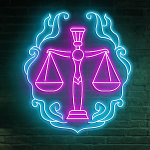 Libra Neon Sign, Zodiac Horoscope Wall Decor, Bedroom Decor, Libra Sign ...